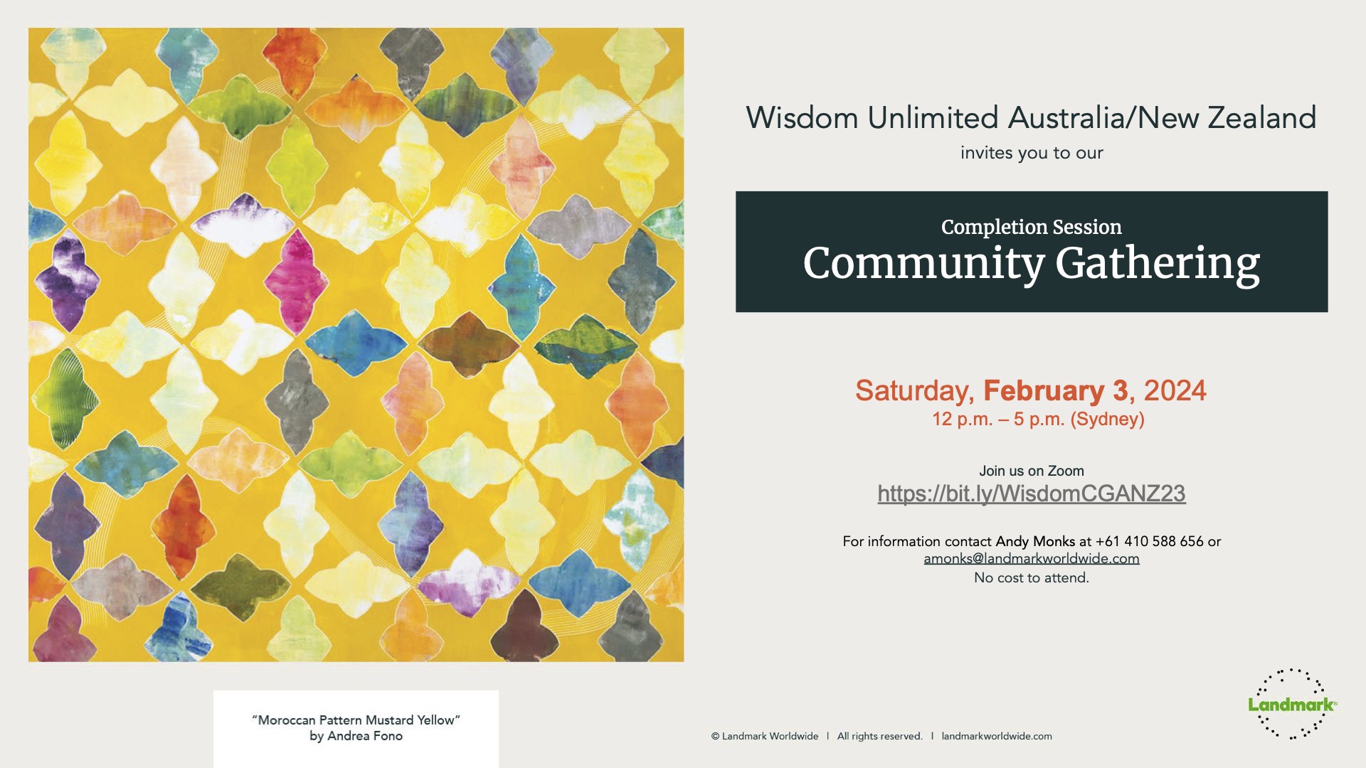 Landmark Wisdom Community Gatherings, Landmark Wisdom Community Events ...